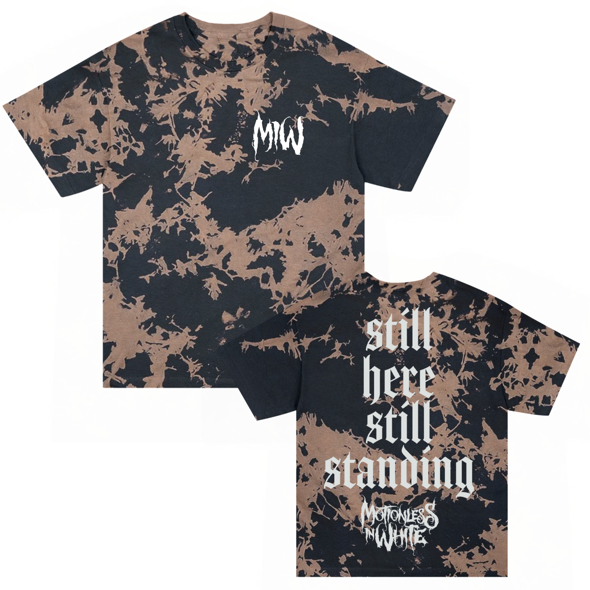 Still Here T-Shirt (Black Bleach Dye) – Motionless In White
